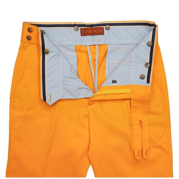 Chiragh Apparel | Pants | Mens Gurkha Pants Orange Cotton Slim High ...